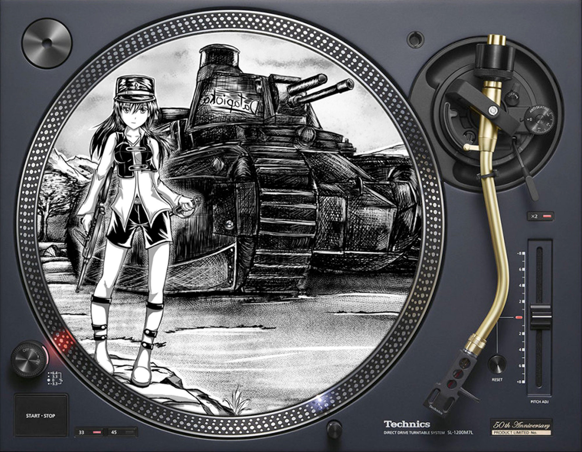 Anime Tank Girl Illustration Slipmat for Vinyl Record Deck Turntable - Etsy