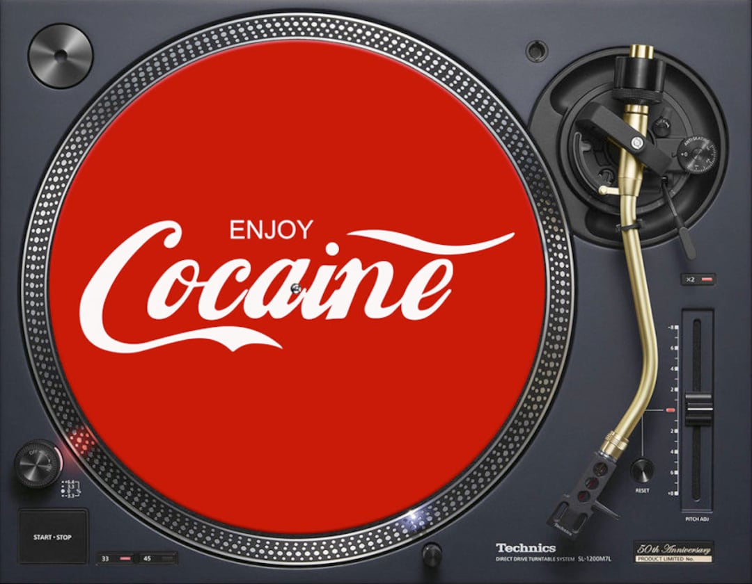 Enjoy Cocaine Rave 90s Parody Slipmat for Vinyl Record Deck Turntable ...