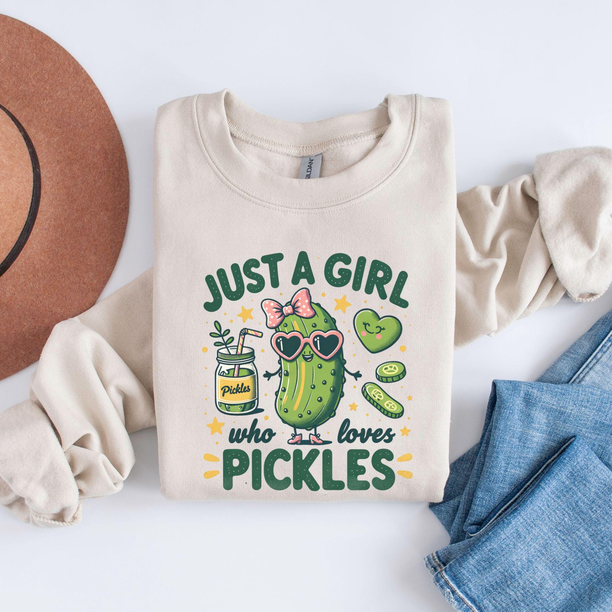 Funny Just a Girl Who Loves Pickles PNG - Cute Pickle Queen With Pink ...