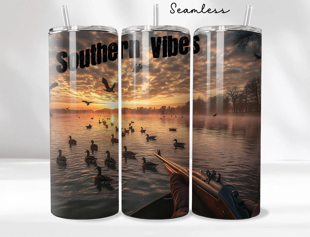Duck Hunting 20 Oz Skinny Tumbler Sublimation Design Digital Download ...