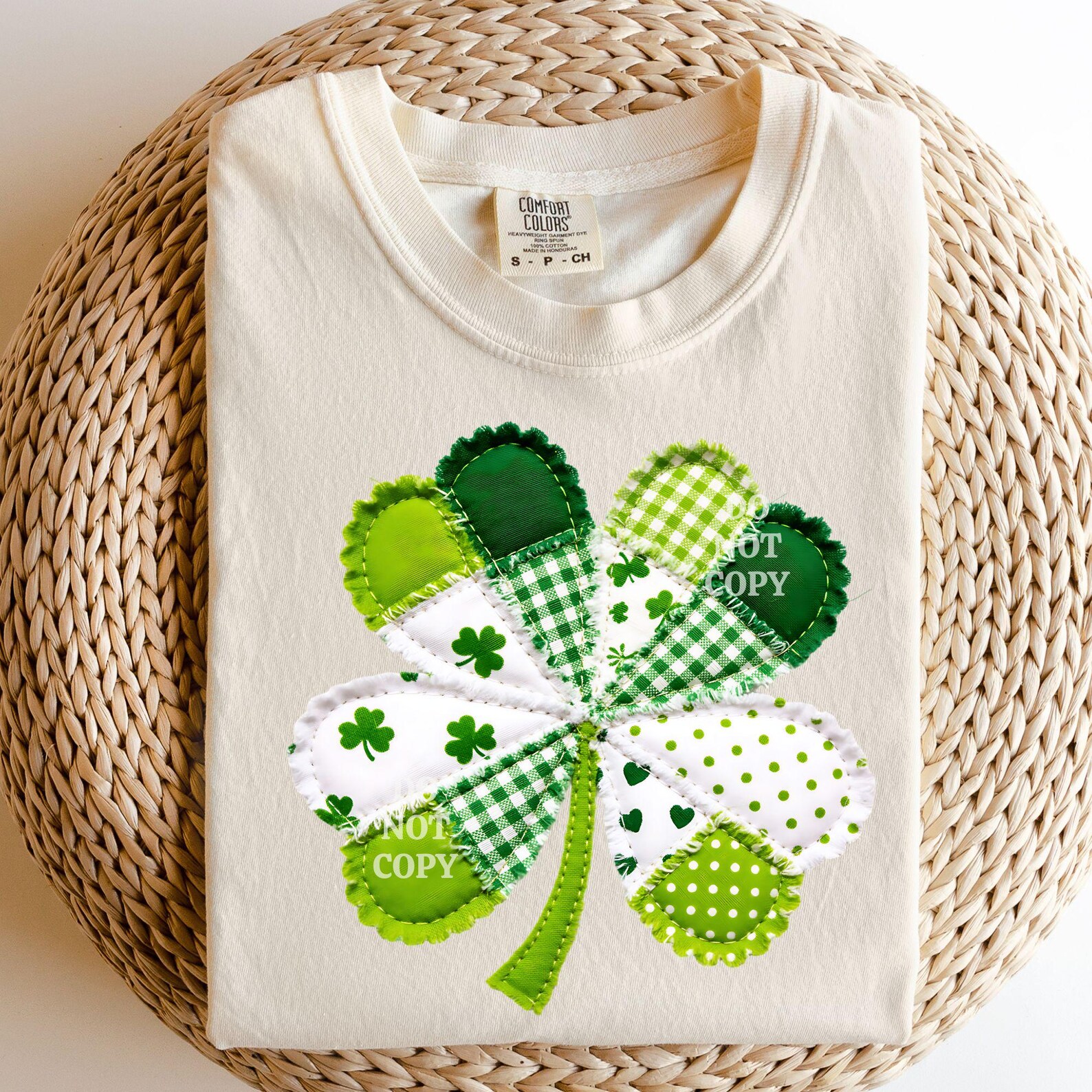 St. Patrick's Day Patchwork 4 Leaf Clover Png, Green Fabric Shamrock ...