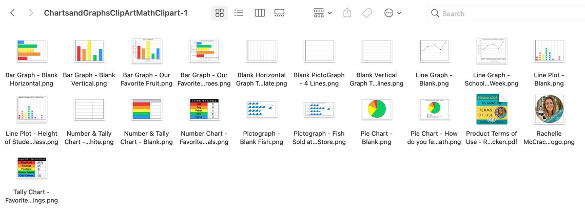 Charts and Graphs Clip Art, Math Clipart - Etsy
