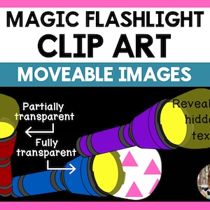 Transparent Magic Flashlight Clip Art! Use With Word Hunts, I Spy ...
