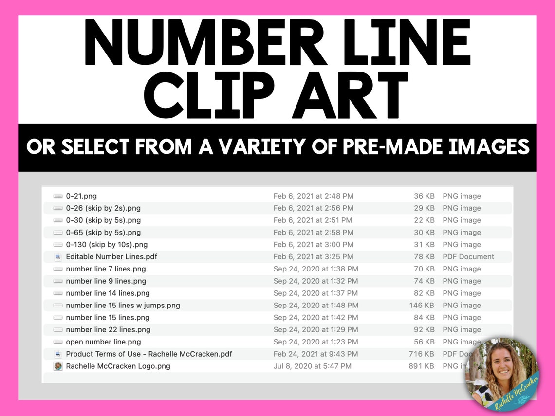 Number Line Clip Art | Moveable Pieces | Editable, Blank, and Pre-made ...