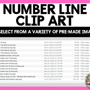 Number Line Clip Art | Moveable Pieces | Editable, Blank, and Pre-made ...