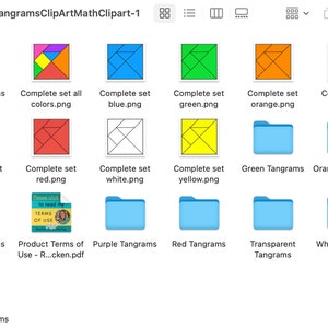 Tangrams Clip Art, Math Clipart - Etsy