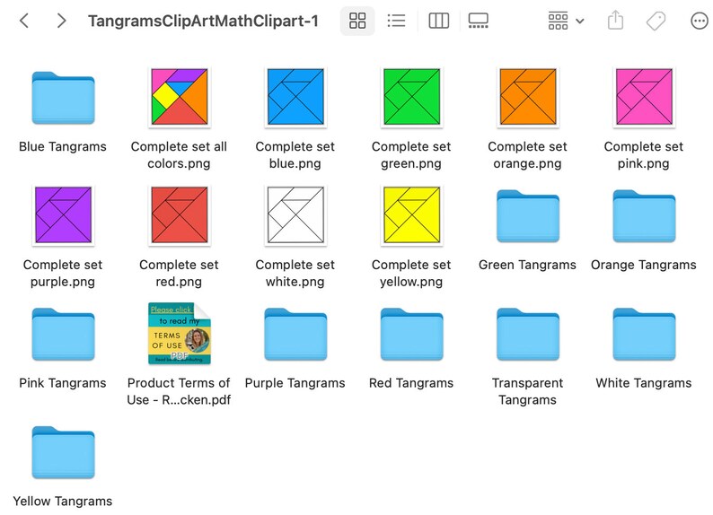Tangrams Clip Art, Math Clipart - Etsy