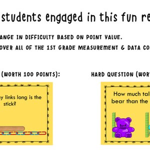 1st Grade Math Jeopardy: Measurement and Data | Fun Review Game ...
