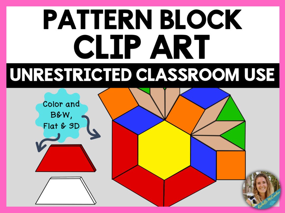 Pattern Block Clip Art, Shapes Clipart, Geometry, Math - Etsy