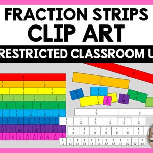 Fraction Strips, Bars & Tiles Clip Art - Math Clipart - Etsy