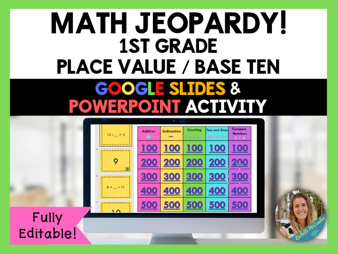 1st Grade Math Jeopardy: Place Value Review Game | Base Ten | Common ...