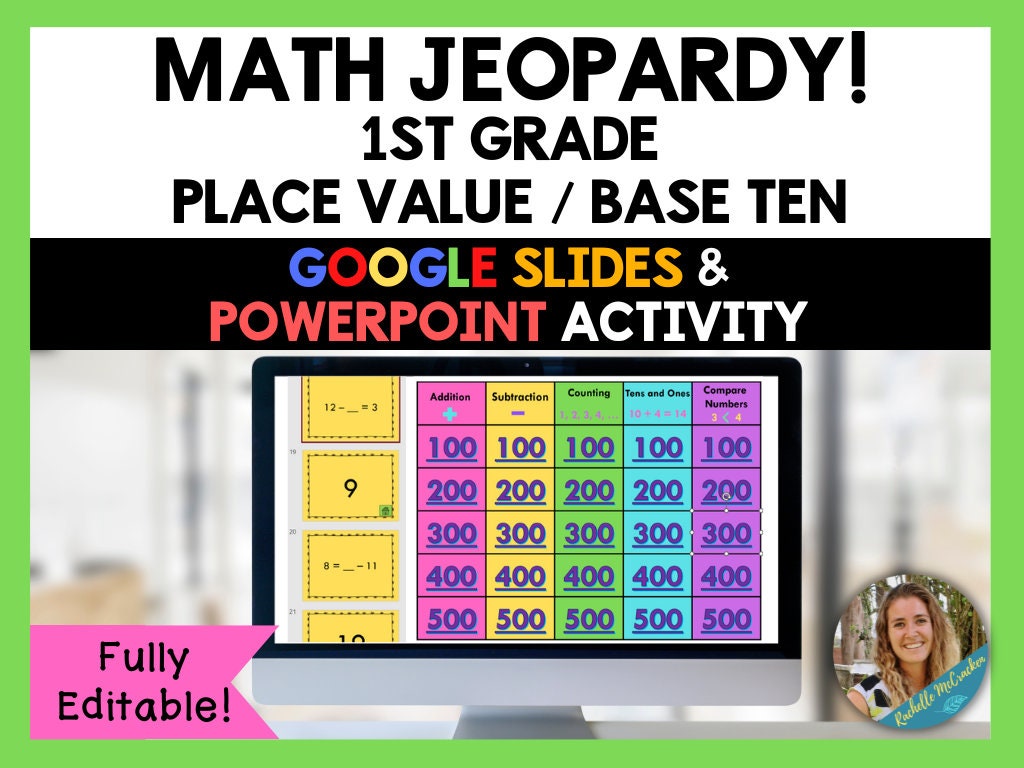 1st Grade Math Jeopardy: Place Value Review Game | Base Ten | Common ...