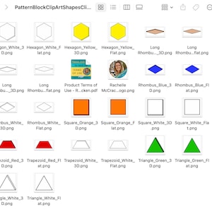 Pattern Block Clip Art, Shapes Clipart, Geometry, Math - Etsy