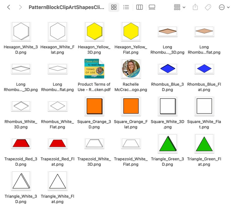 Pattern Block Clip Art, Shapes Clipart, Geometry, Math - Etsy