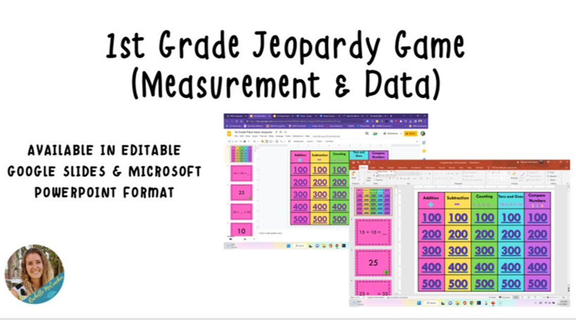 1st Grade Math Jeopardy: Measurement and Data | Fun Review Game ...
