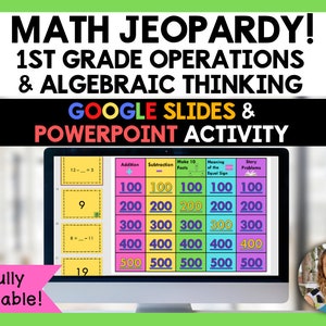 1st Grade Math Jeopardy: Operations and Algebraic Thinking - Etsy