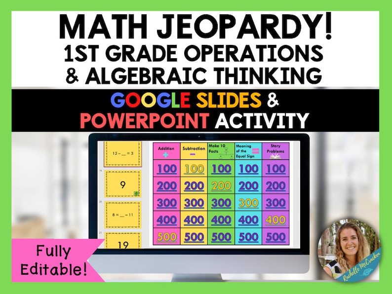 1st Grade Math Jeopardy: Operations and Algebraic Thinking - Etsy