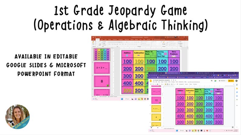1st Grade Math Jeopardy: Operations and Algebraic Thinking - Etsy