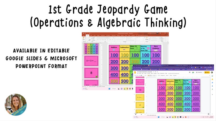 1st Grade Math Jeopardy: Operations and Algebraic Thinking - Etsy