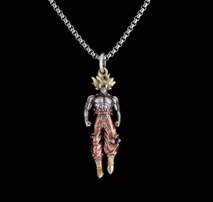 Anime-inspired Saiyan Goku Dbz Pendant Necklace, Manga Warrior Jewelry ...