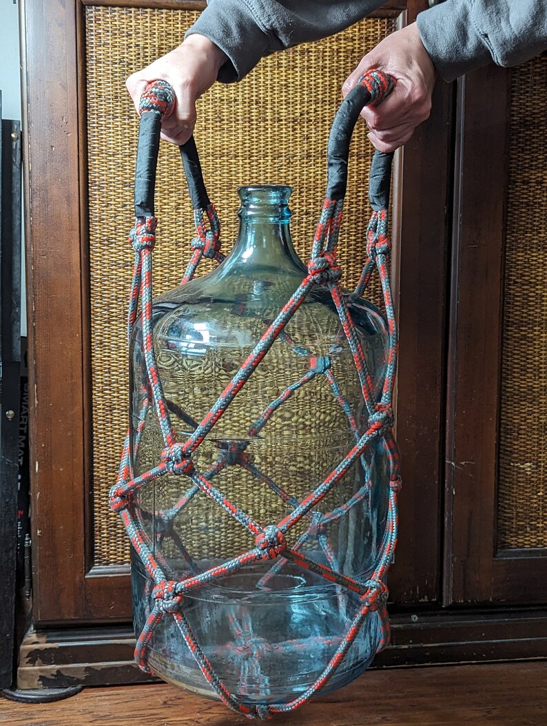 Macramé Hand Made 5 Gallon Carboy Hauler Knot Bottle Carrier Brew ...