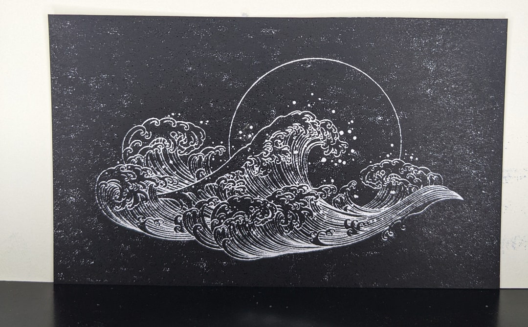 Japanese Wave Block Print - Etsy