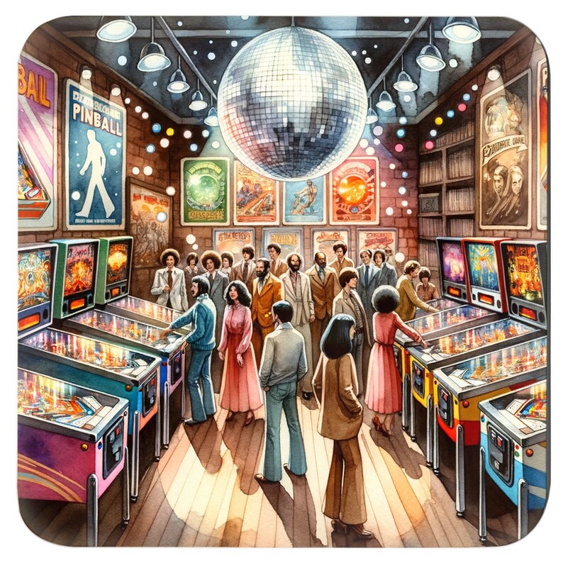 Retro 70s Pinball Arcade Coasters - Etsy