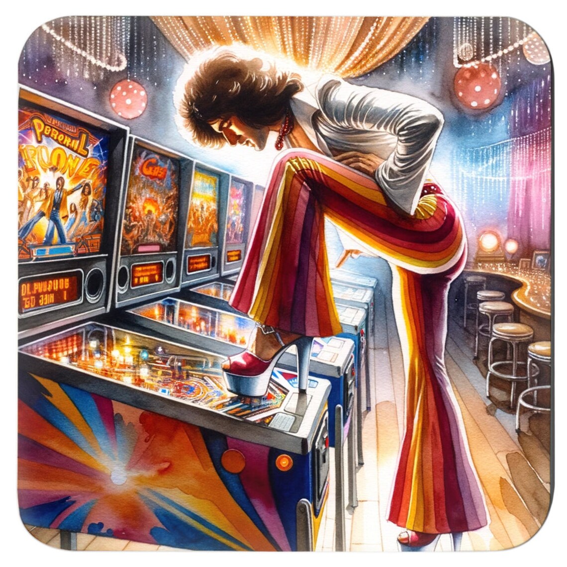 Retro 70s Pinball Arcade Coasters - Etsy
