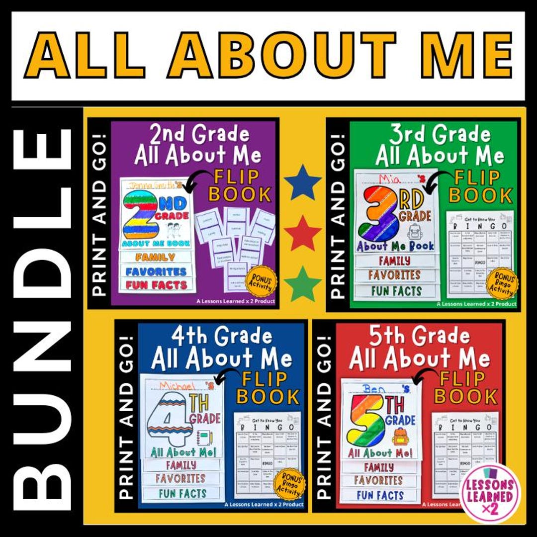 All About Me Flip Book for 2nd 3rd 4th 5th Grade Students With Back to ...