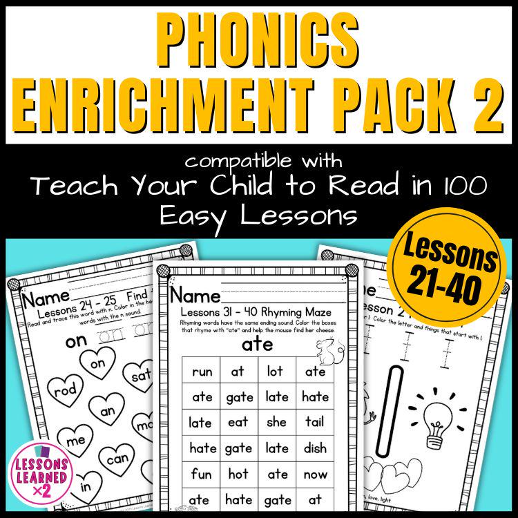Teach Your Child to Read in 100 Easy Lessons Phonics Worksheets ...