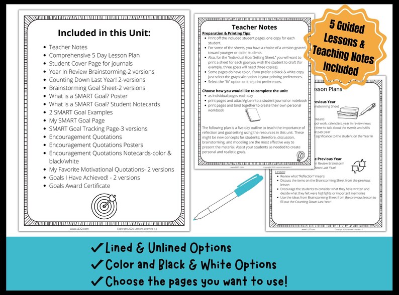 2025 New Years Kids Activities, SMART Goal Setting Lessons for ...