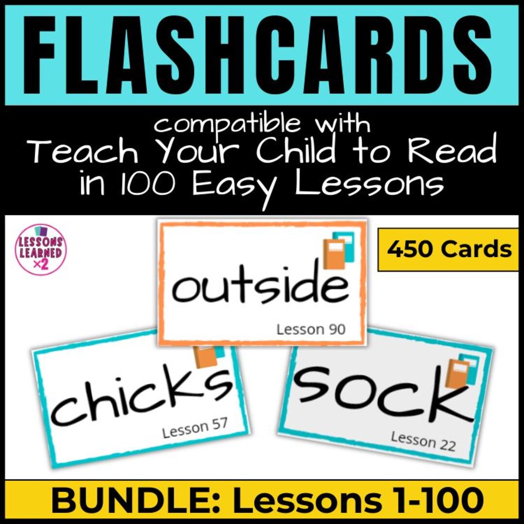 Teach Your Child to Read in 100 Easy Lessons, Flashcards for Lessons 1 ...