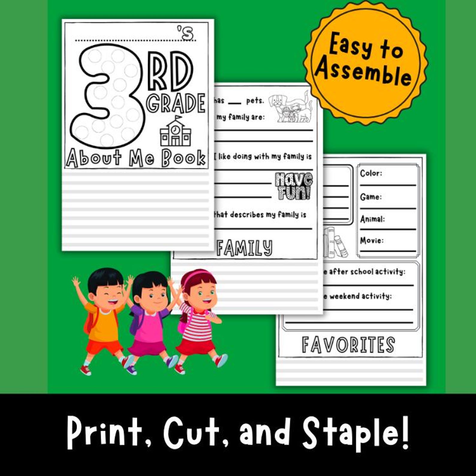 All About Me Flip Book for 2nd 3rd 4th 5th Grade Students With Back to ...