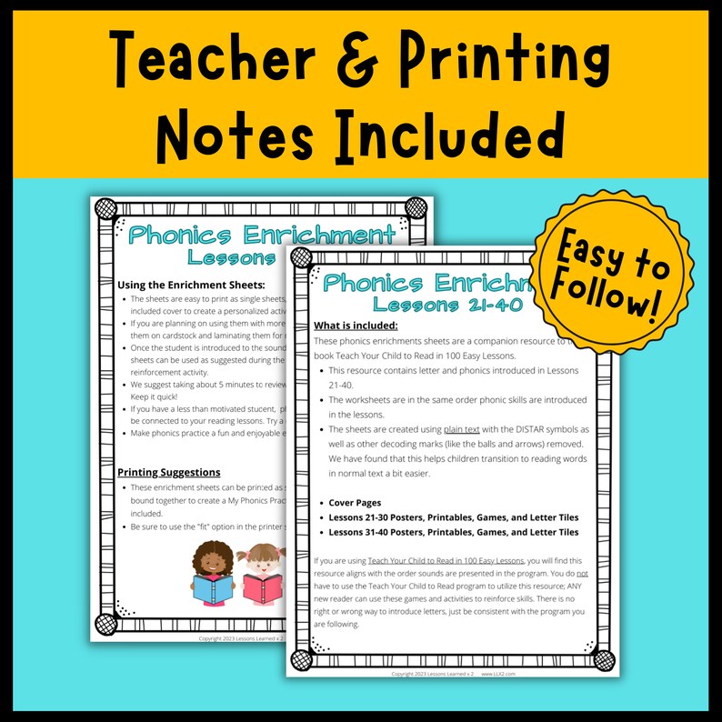 Teach Your Child to Read in 100 Easy Lessons Phonics Worksheets ...