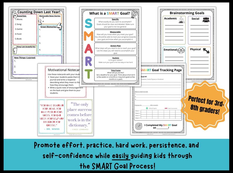 2025 New Years Kids Activities, SMART Goal Setting Lessons for ...