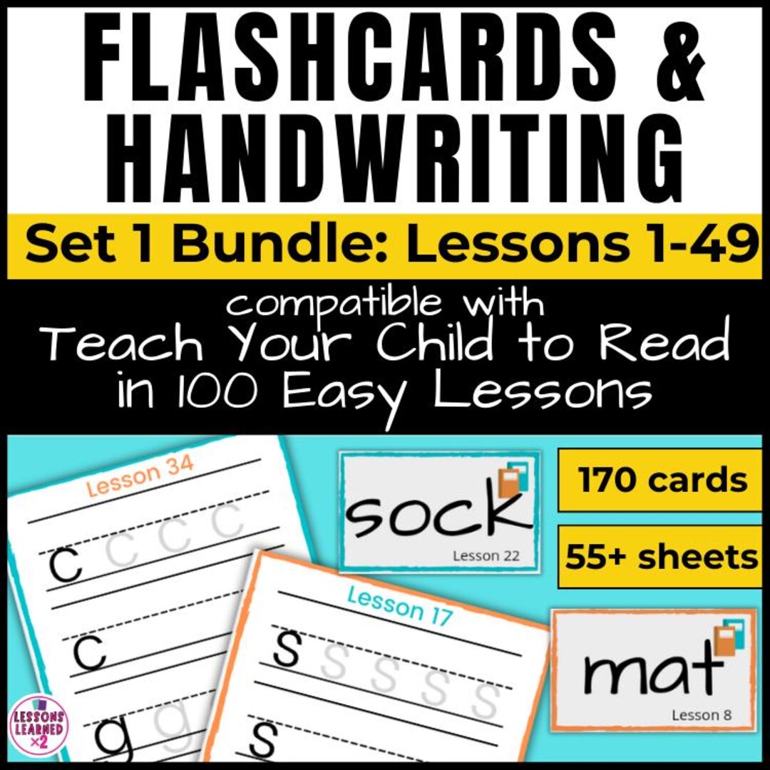 Teach Your Child to Read in 100 Easy Lessons, Flashcards & Handwriting ...
