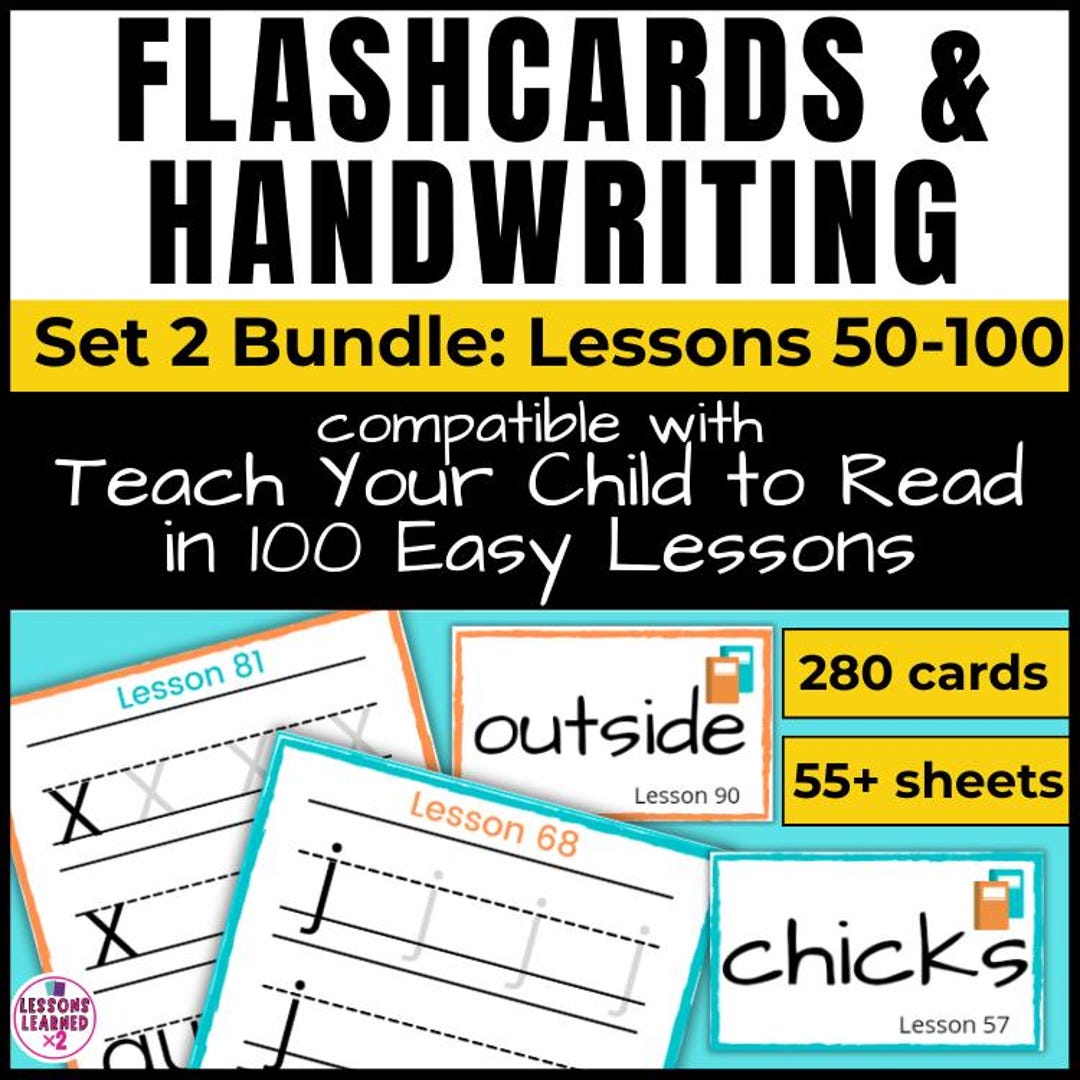 Teach Your Child to Read in 100 Easy Lessons, Flashcards & Handwriting ...