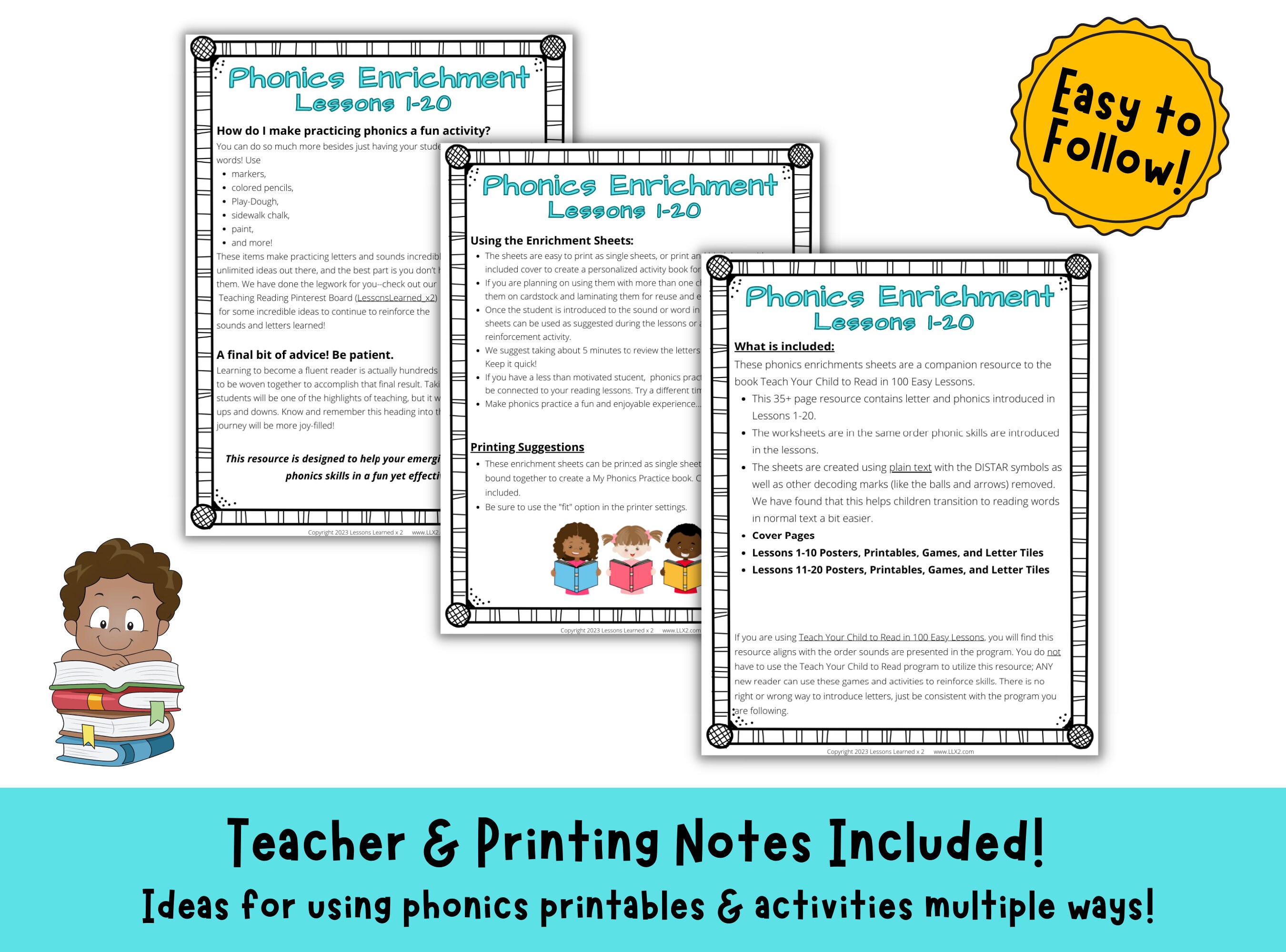 Teach Your Child to Read in 100 Easy Lessons Phonics Worksheets ...