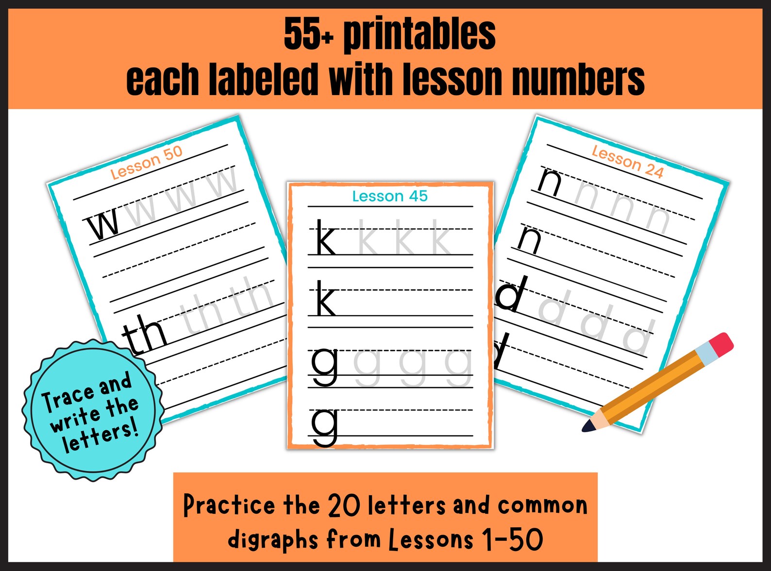 Teach Your Child to Read in 100 Easy Lessons, Handwriting Set Lessons 1 ...