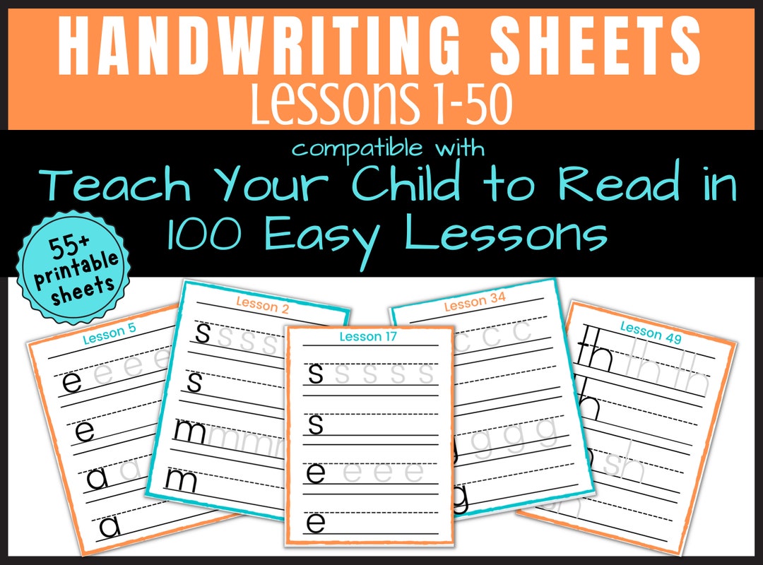 Teach Your Child to Read in 100 Easy Lessons, Handwriting Set Lessons 1 ...