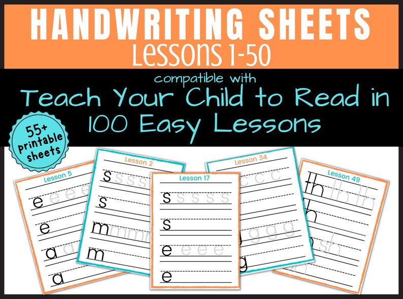 Teach Your Child to Read in 100 Easy Lessons, Handwriting Set Lessons 1 ...