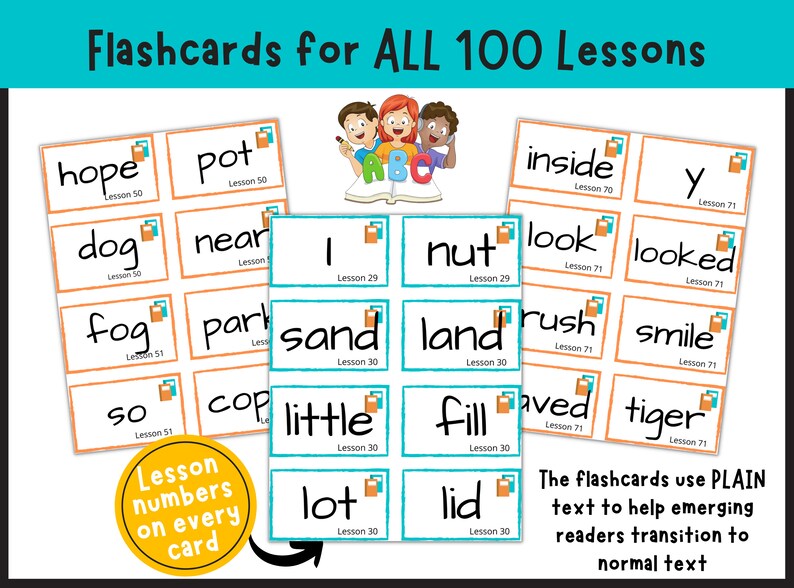 Teach Your Child to Read in 100 Easy Lessons, Flashcards for Lessons 1 ...