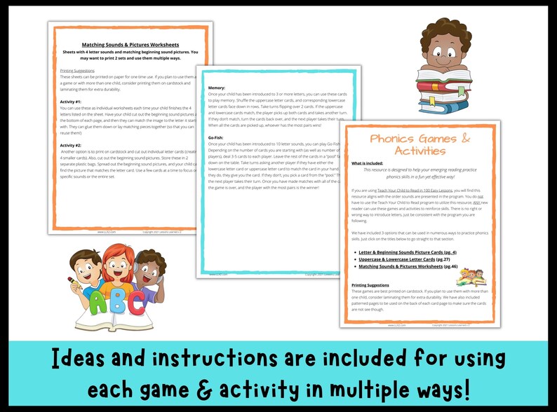 Teach Your Child to Read in 100 Easy Lessons Phonics Activities ...