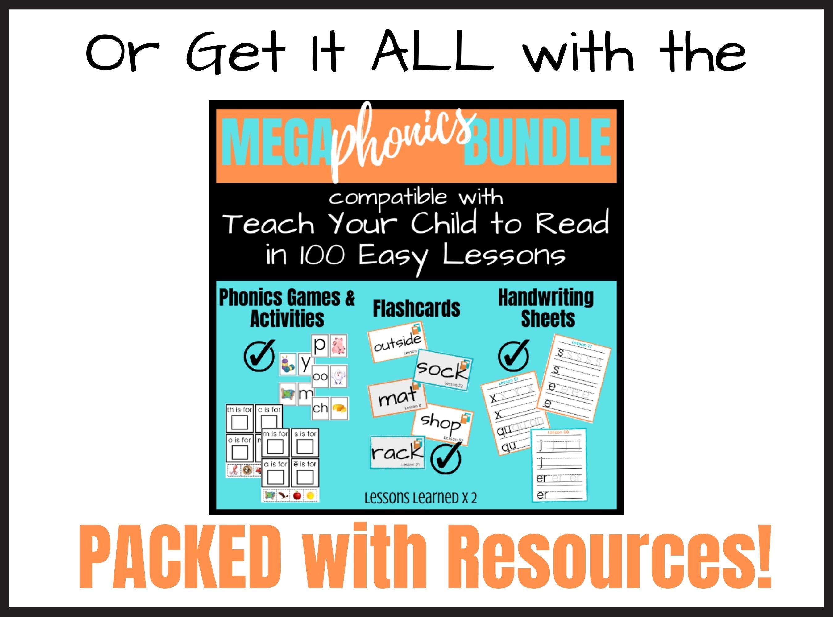 Teach Your Child to Read in 100 Easy Lessons, Flashcards for Lessons 1 ...
