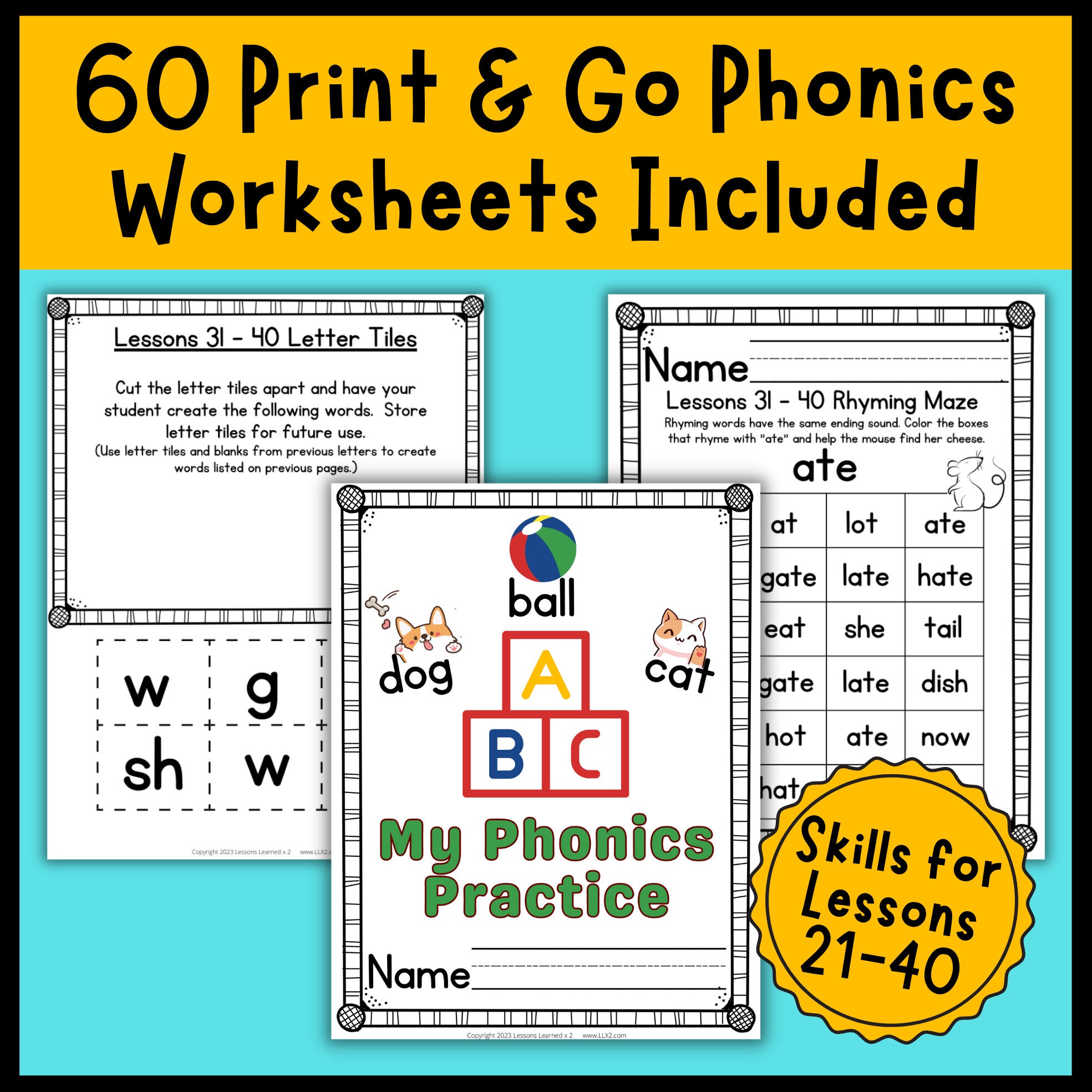 Teach Your Child to Read in 100 Easy Lessons Phonics Worksheets ...