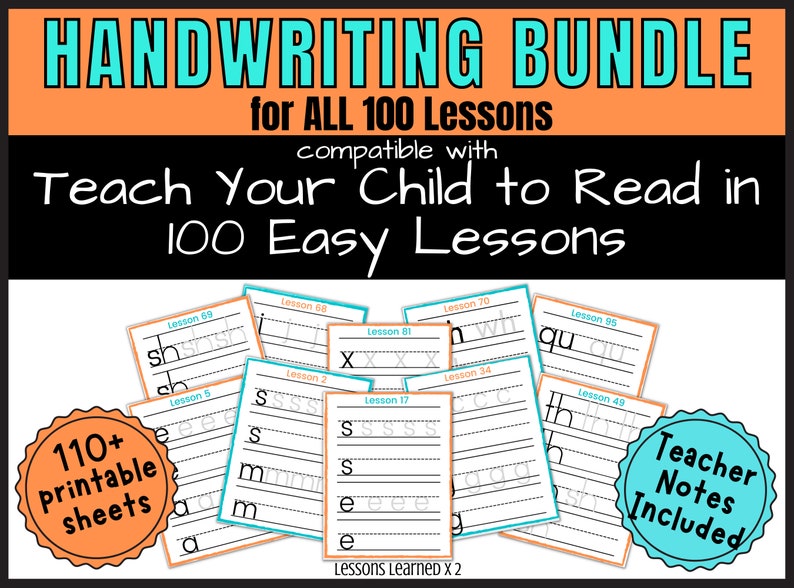 Teach Your Child to Read in 100 Easy Lessons, Handwriting Set Lessons 1 ...