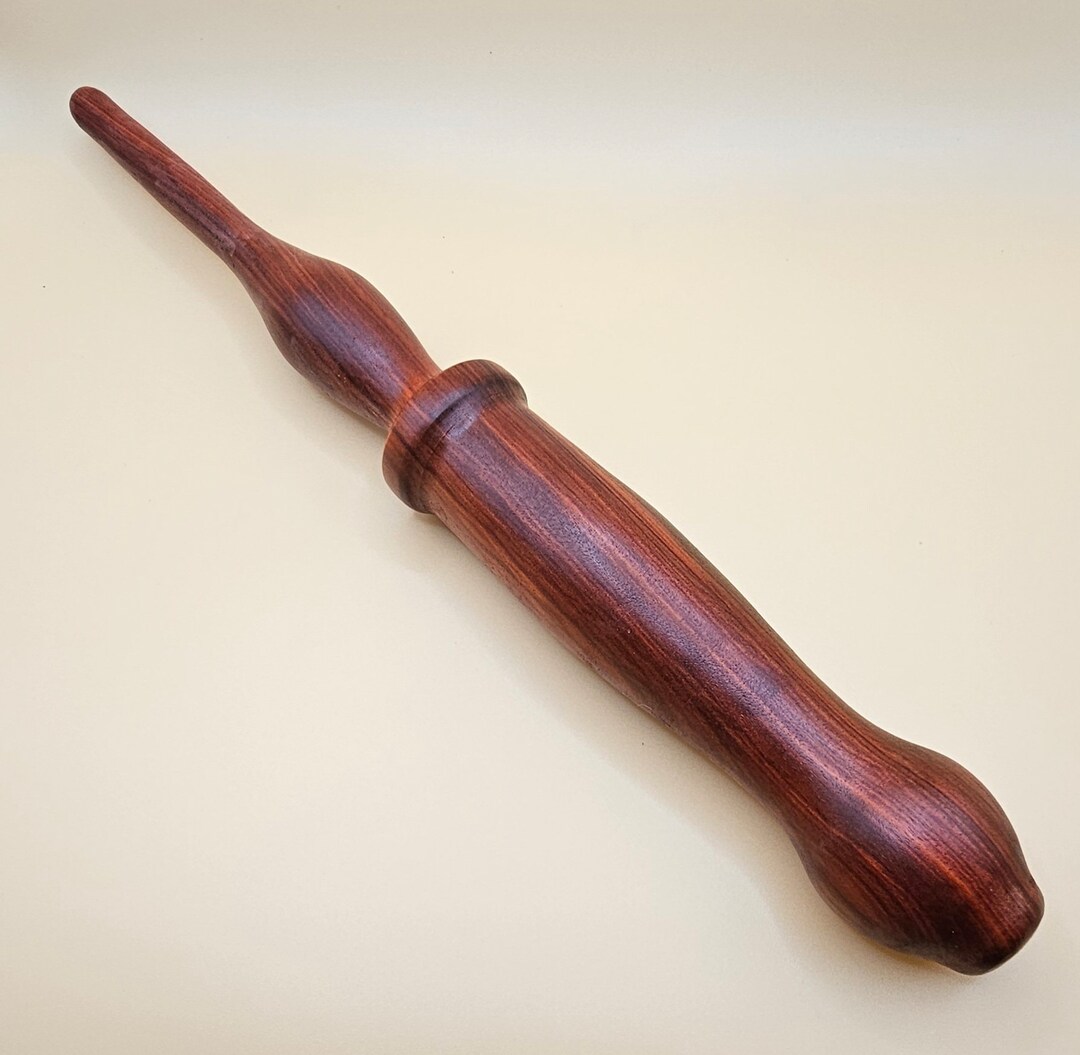 Wood Carved Magic Wand Red Spindle - Etsy