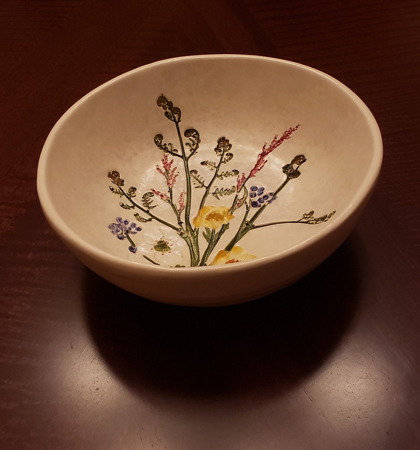 Garden Flowers Bowl - Salt Marsh Pottery - Etsy