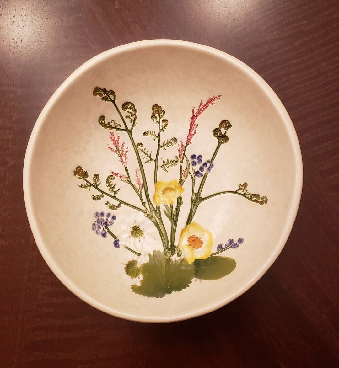 Garden Flowers Bowl - Salt Marsh Pottery - Etsy