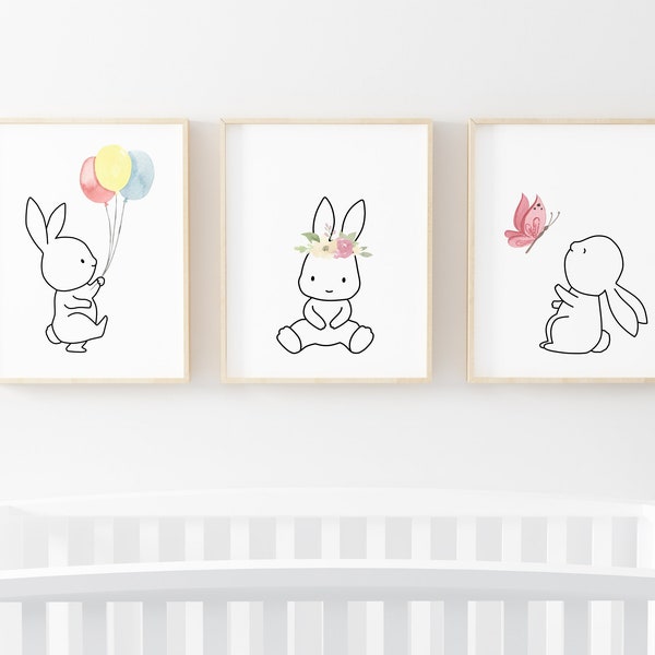 Rabbit Line Art - Etsy